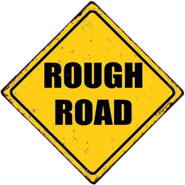 Caution Rough Road Ahead Street Vintage Metal Tin Signs Rough Road ...