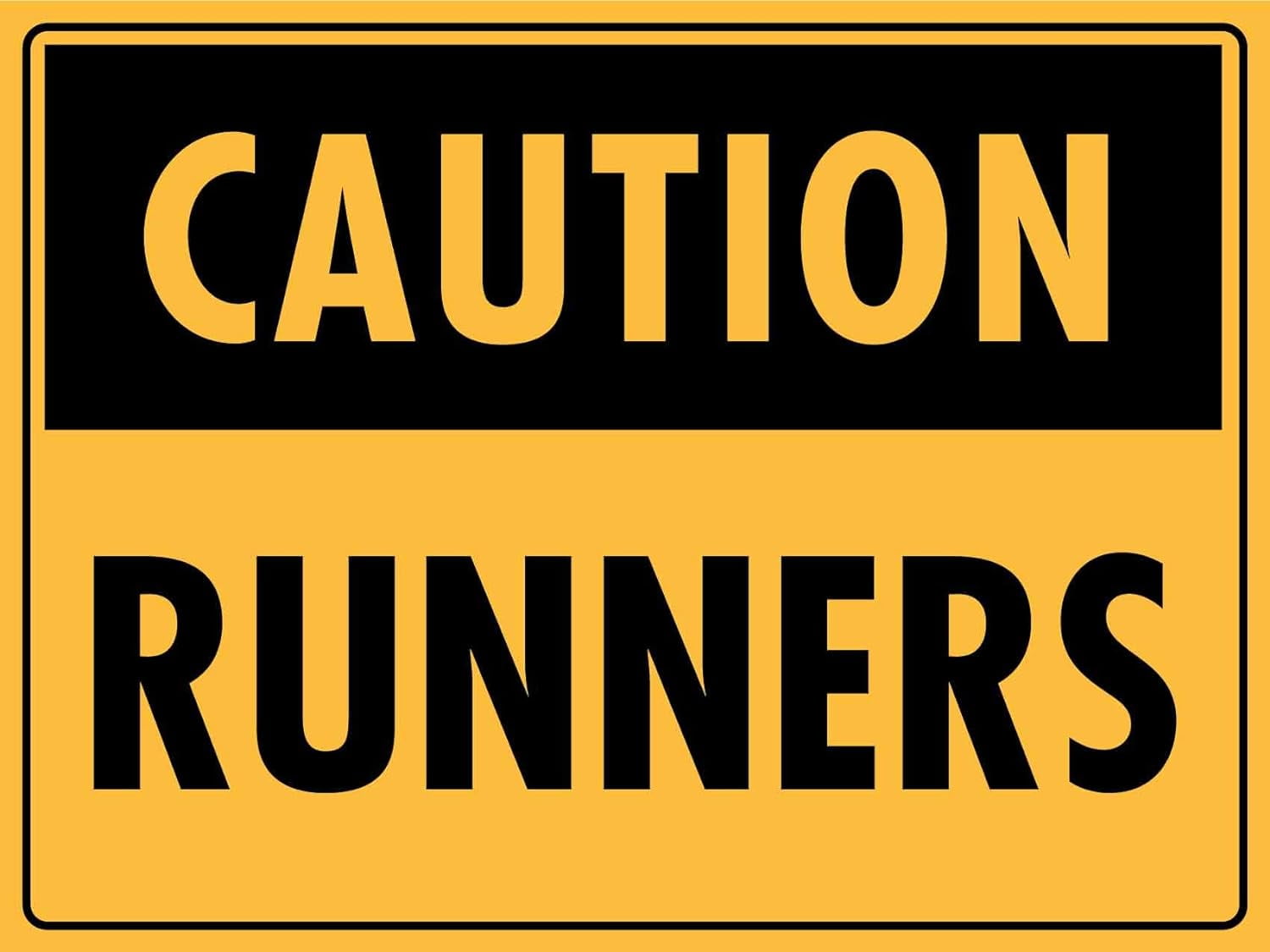 Caution Runners Sign Metal Tin Sign12x16 Inches Caution Danger Safety ...