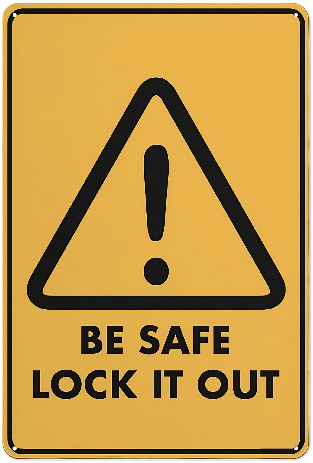 Caution Be Safe Lock It Out Warning Tin Sign 12 x 8 Inches - Indoor ...