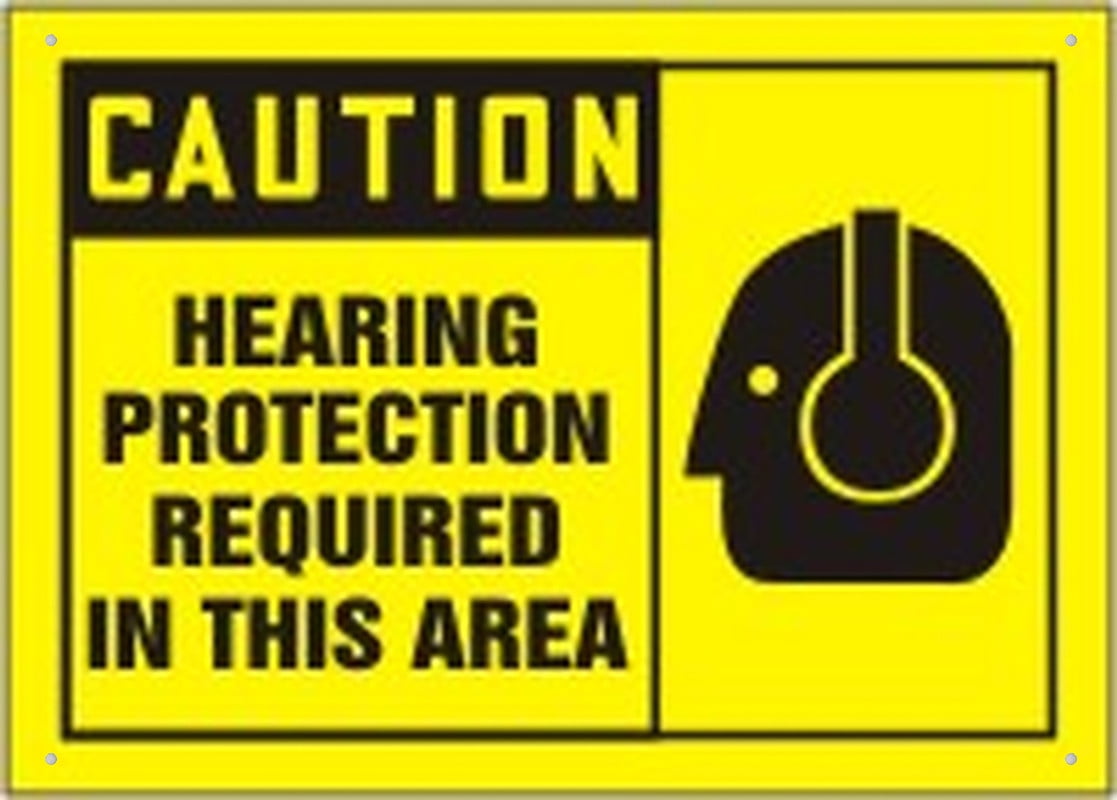 Caution Safety Label Hearing Protection Required In This Area 8 X 12 ...