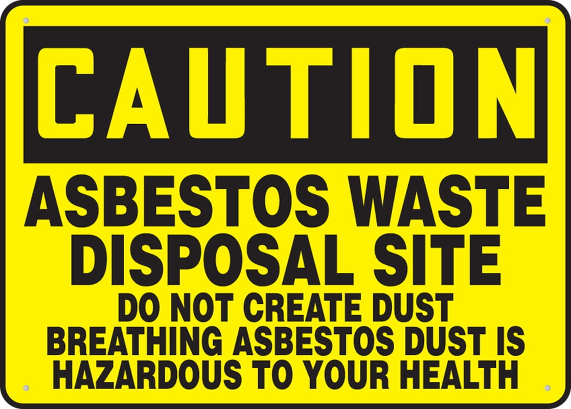 Caution Safety Sign Asbestos Waste Disposal Site Do Not Create Dust ...