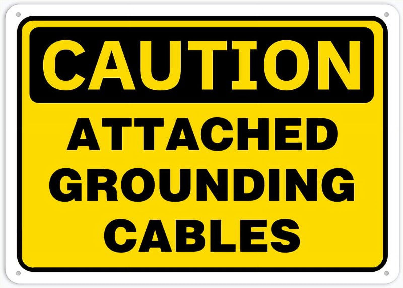 Caution Safety Sign Attached Grounding Cables Retro Vintage Sign Home ...