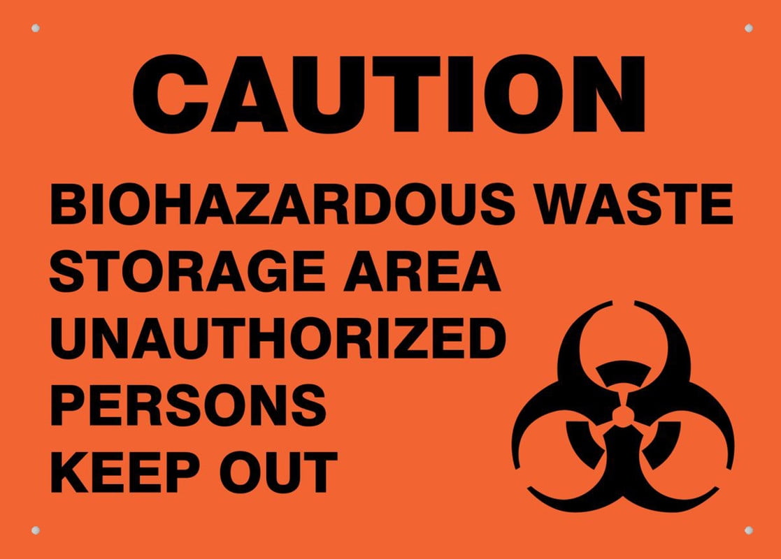 Caution Safety Sign Biohazardous Waste Storage Area Unauthorized ...