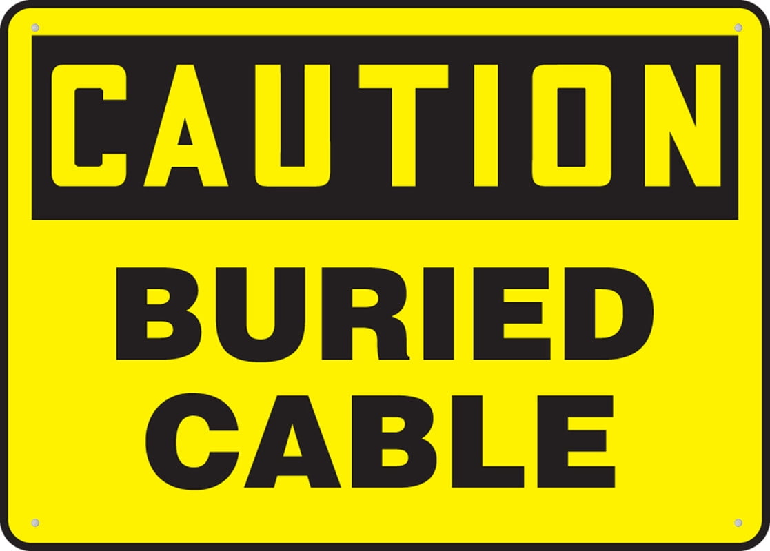 Caution Safety Sign Buried Cable Signs Outdoor, Uv Printed Aluminum 12 ...