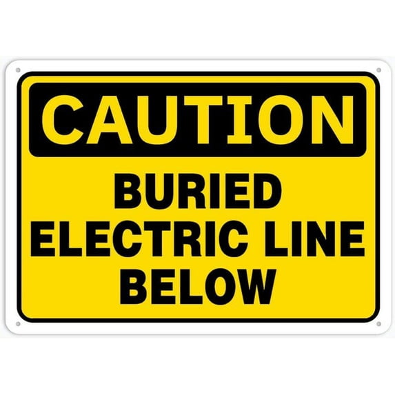 Caution Safety Sign Buried Electric Line Below Sign Safety Restriction ...