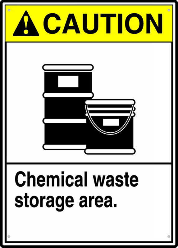 Caution Safety Sign Chemical Waste Storage Area Signs Outdoor, Uv ...