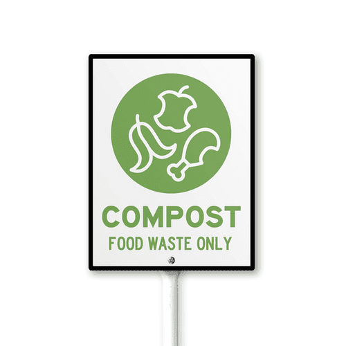 Caution Safety Sign Compost Food Waste Only Sign with Stake 7x8.8inch ...