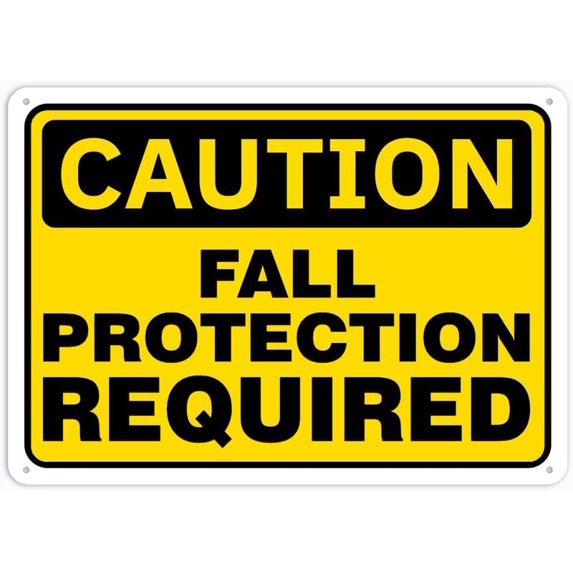 Caution Safety Sign Fall Protection Required Sign Safety Restriction ...