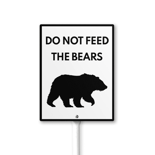 Caution Safety Sign Do Not Feed The Bears Sign with Stake 4.6x6inch ...