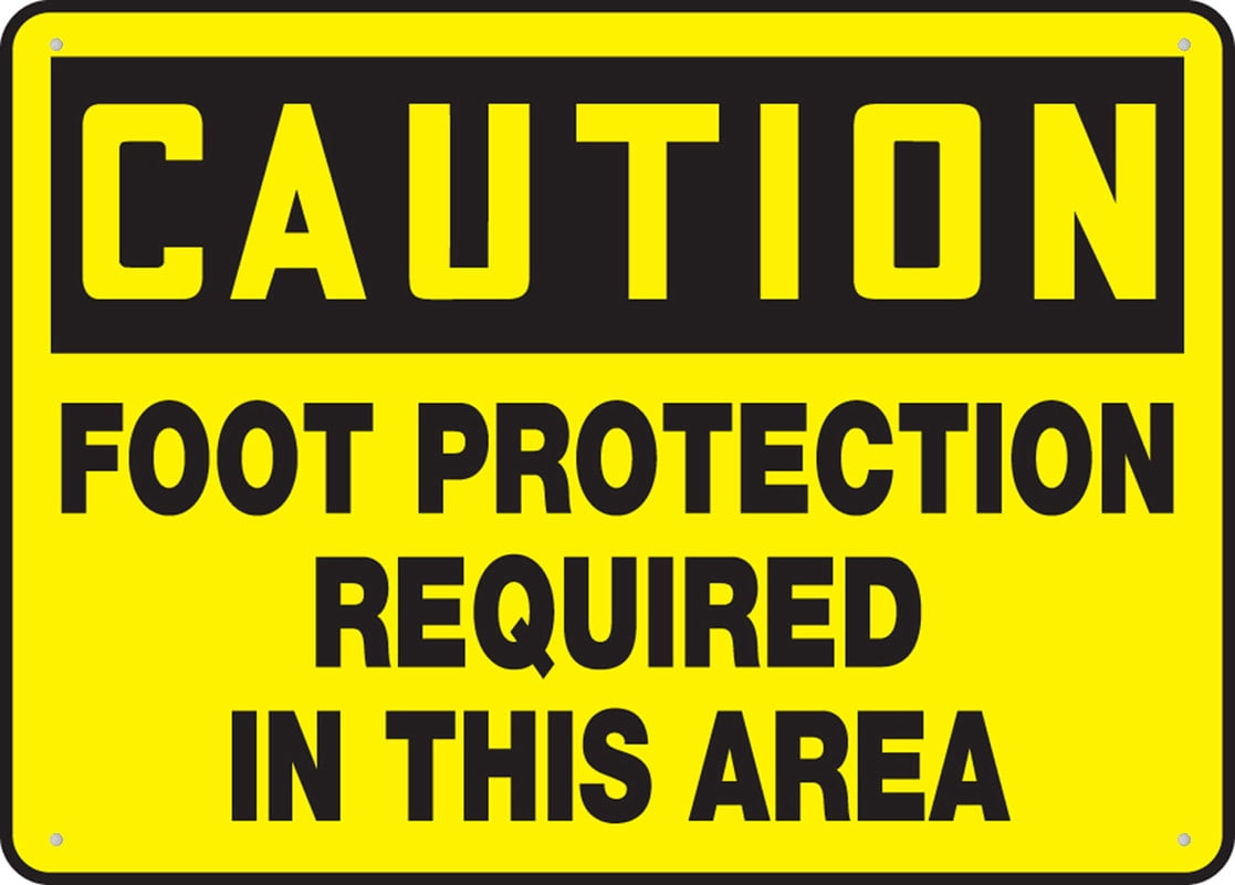 Caution Safety Sign Foot Protection Required In This Area For Business ...