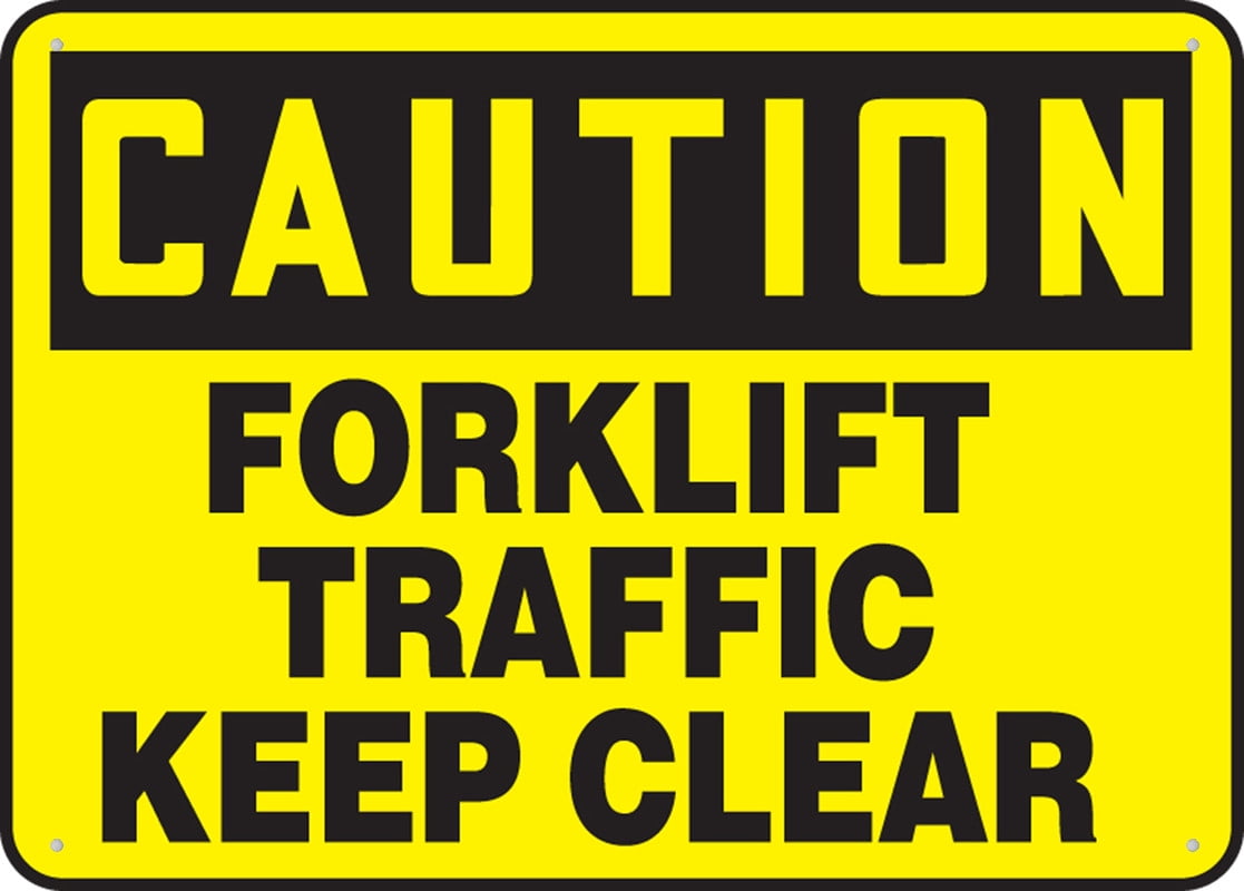 Caution Safety Sign Forklift Traffic Keep Clear Metal 12X8 Inch Rust ...
