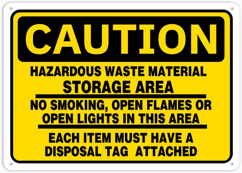 Caution Safety Sign Hazardous Waste Material Storage Area Sign Rustic ...