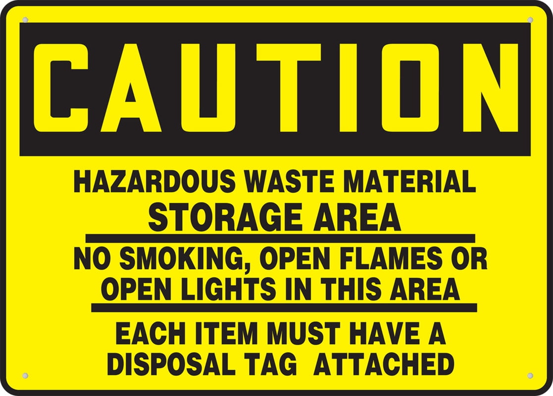 Caution Safety Sign Hazardous Waste Material Storage Area Signs Outdoor ...