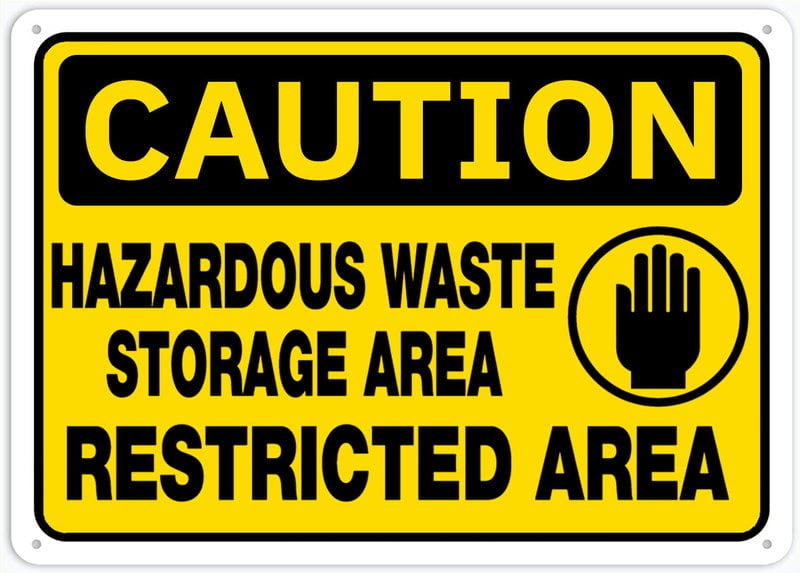 Caution Safety Sign Hazardous Waste Storage Area Restricted Area Sign ...