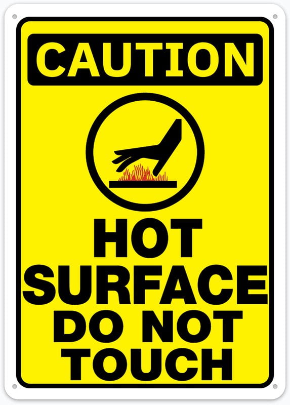 Caution Safety Sign Hot Surface Do Not Touch Retro Vintage Sign Home ...