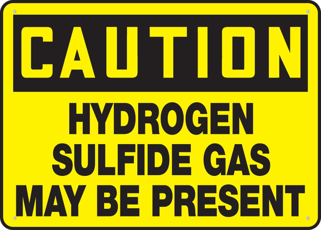 Caution Safety Sign Hydrogen Sulfide Gas May Be Present 12 X 8 Inch ...