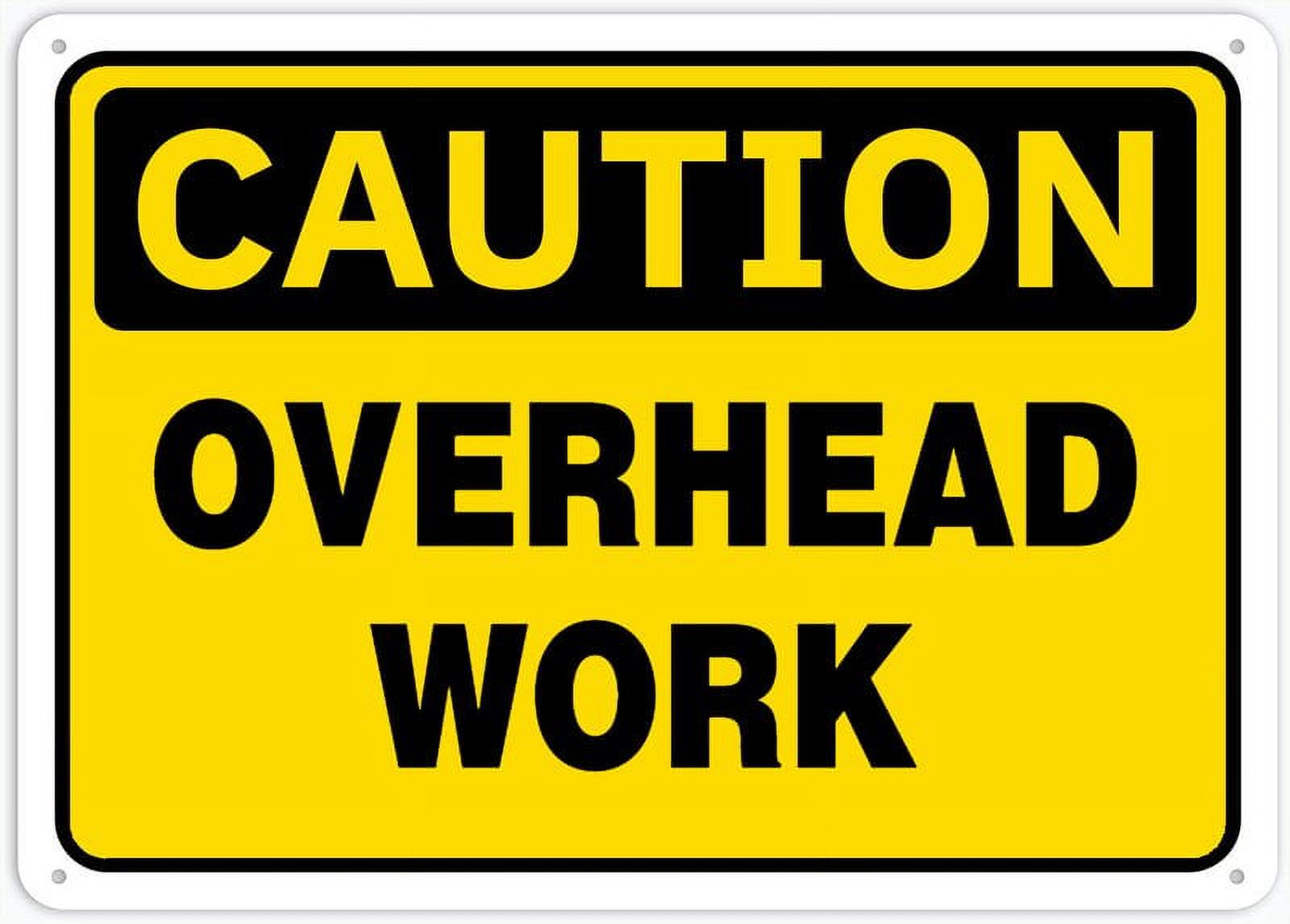 Caution Safety Sign Overhead Work Sign Rustic Metal Tin Sign Home ...