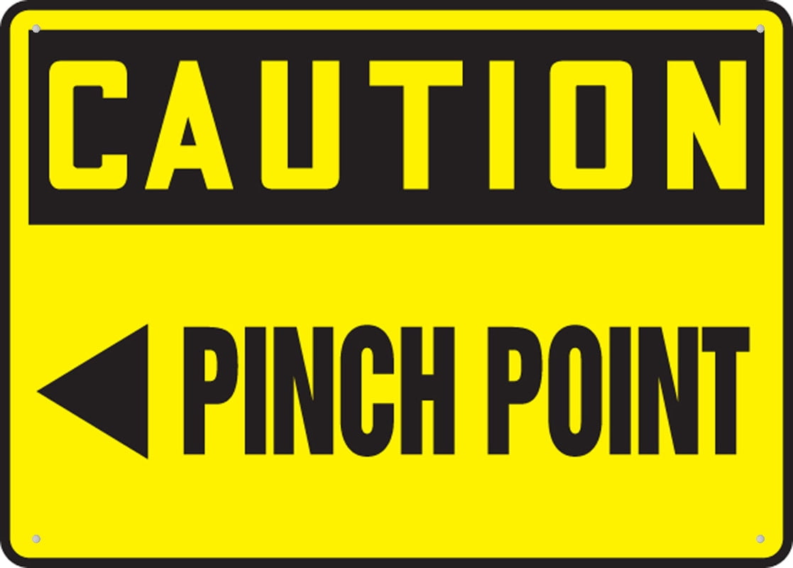 Caution Safety Sign Pinch Point Left Arrow 8X12 Inch Rust Free Aluminum ...