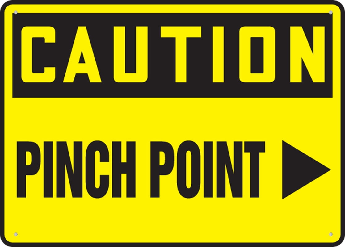 Caution Safety Sign Pinch Point Right Arrow 12”X8” Metal Signs Aluminum ...