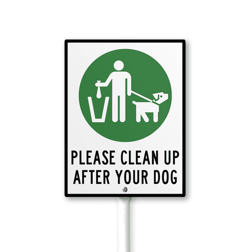 Caution Safety Sign Please Clean Up After Your Dog Sign with Stake 4 ...