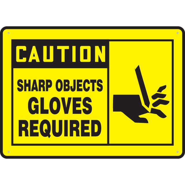 Caution Safety Sign Sharp Objects For Home 12X8 Inch Rust Free Aluminum ...