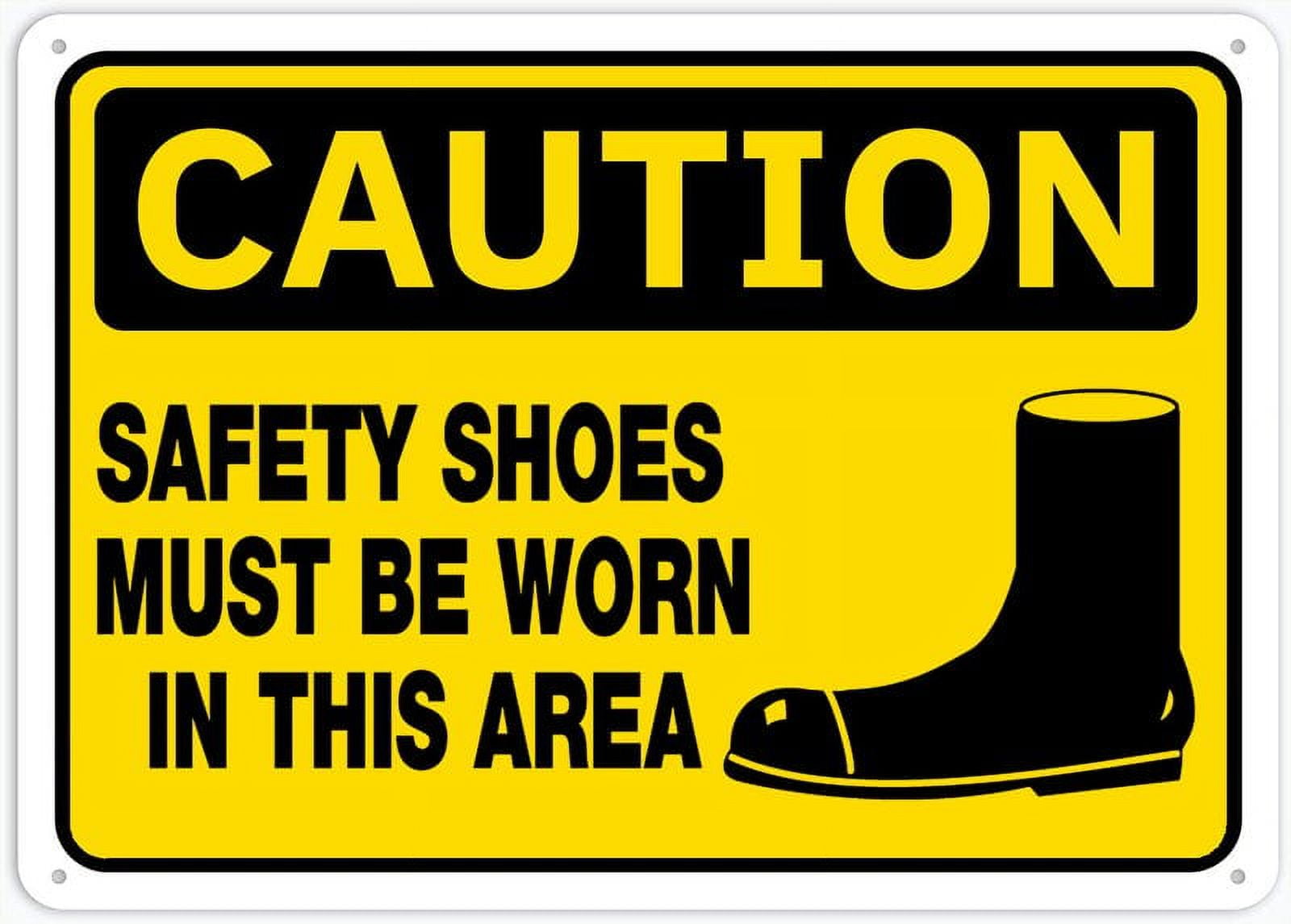 Caution Safety Sign Safety Shoes Must Be Worn In This Area Funny ...