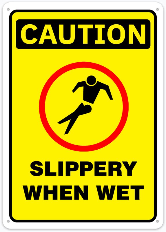 Caution Safety Sign Slippery When Wet Retro Aluminum Sign Metal Tin ...