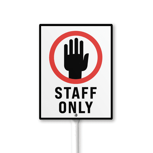 Caution Safety Sign Staff Only Sign with Stake 7x8.8inch Aluminum ...