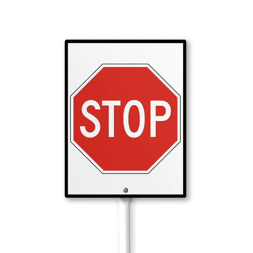 Caution Safety Sign Stop Sign with Stake 4.6x6inch Aluminum Outdoor ...