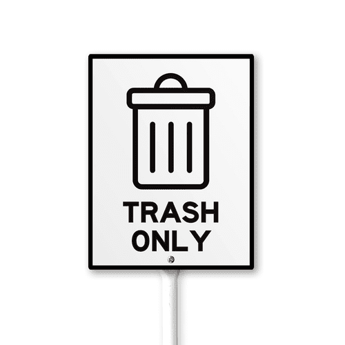 Caution Safety Sign Trash Only Sign with Stake 4.6x6inch Aluminum ...