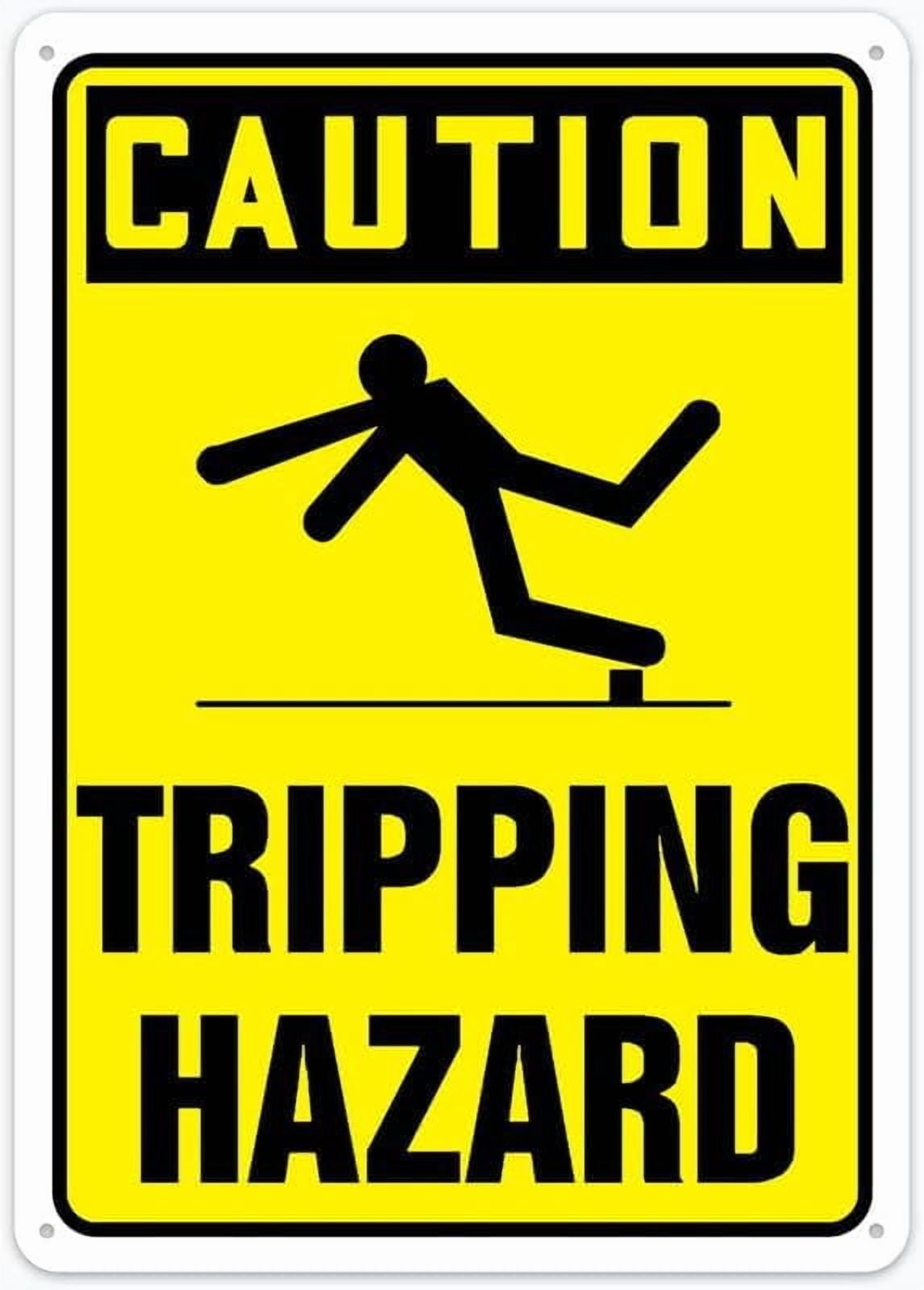Caution Safety Sign Tripping Hazard Metal Tin Signs 12X8 Inch For Shop ...