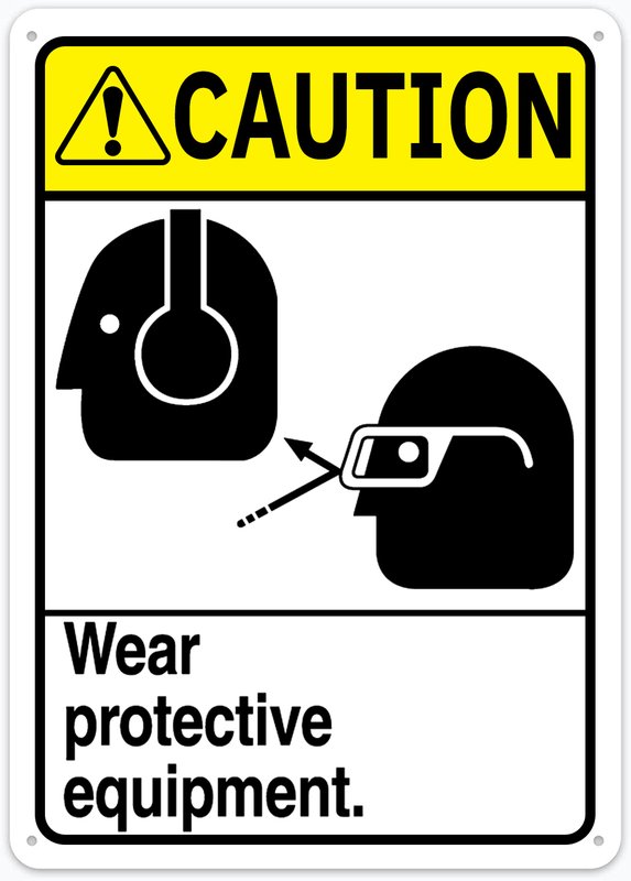 Caution Safety Sign Wear Protective Equipment Retro Metal Tin Signs ...