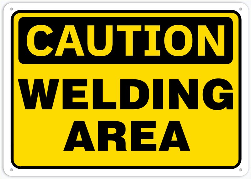 Caution Safety Sign Welding Area Retro Metal Tin Signs 12X8 Inch For ...