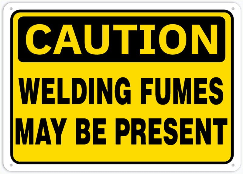 Caution Safety Sign Welding Fumes May Be Present Funny Vintage Tin ...