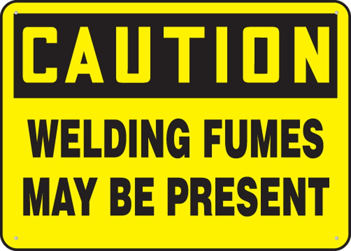 Caution Safety Sign Welding Fumes May Be Present Outdoor, Uv Printed ...