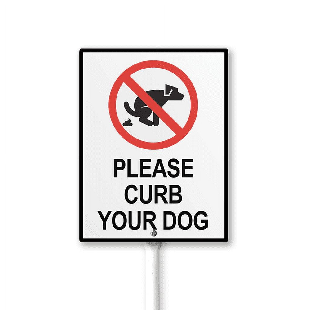 Caution Safety Sign please Curb Your Dog Sign with Stake 7x8.8inch ...