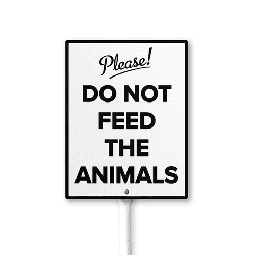 Caution Safety Sign please Do Not Feed Animals Sign with Stake 8x12inch ...