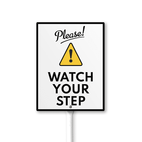 Caution Safety Sign please Watch Your Step Sign with Stake 7x8.8inch ...