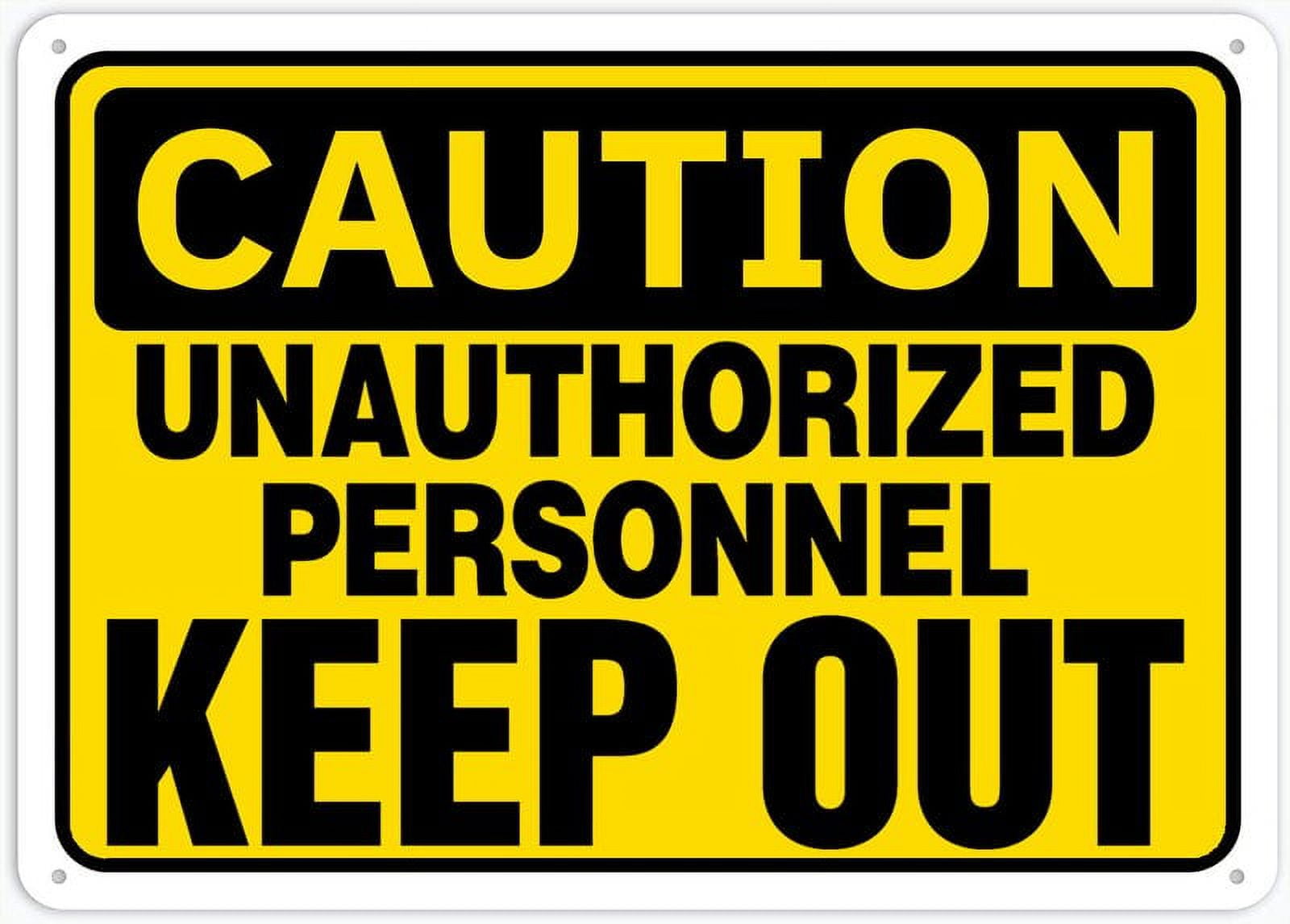 Caution Safety Signs Unauthorized Personnel Keep Out Retro Metal Tin ...