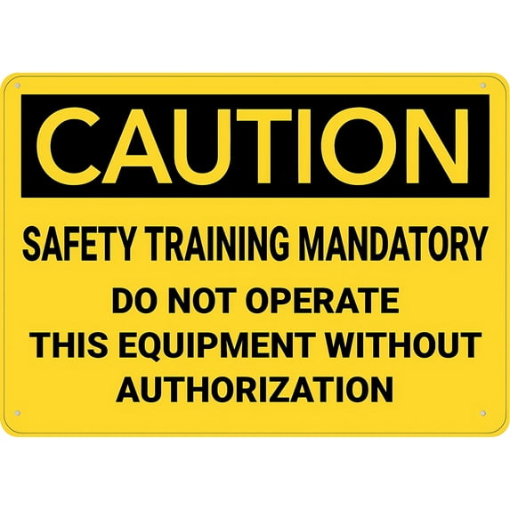Caution Safety Training Mandatory Sign - 12×8 Inches, Aluminum UV-Ink ...