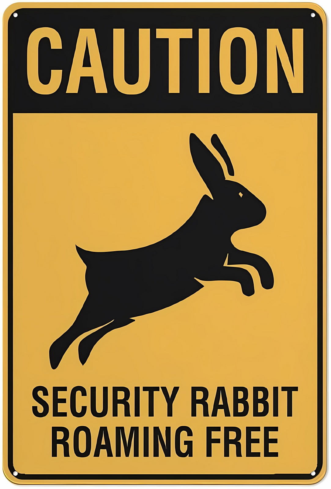 Caution Security Rabbit Roaming Free Metal Sign 12 x 8 Inches ...