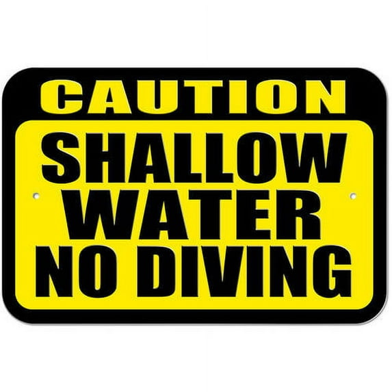 Caution Shallow Water No Diving Sign - Walmart.com