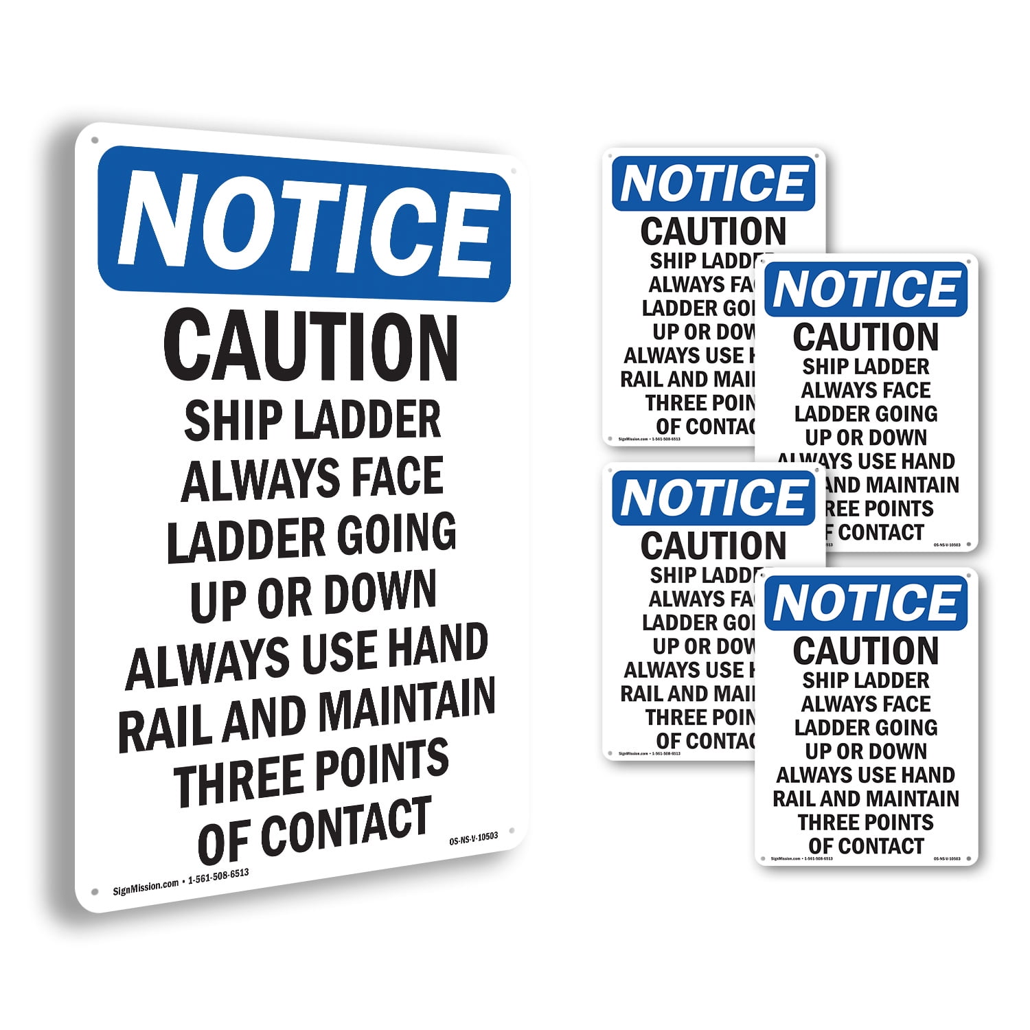 Caution Ship Ladder Always Face OSHA Notice Aluminum Sign 10 Inch x 7 ...