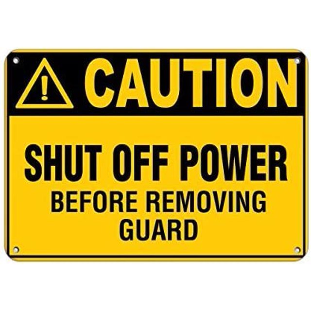 Caution Shut Off Power Before Removing Guard Hazard Labels Aluminum ...