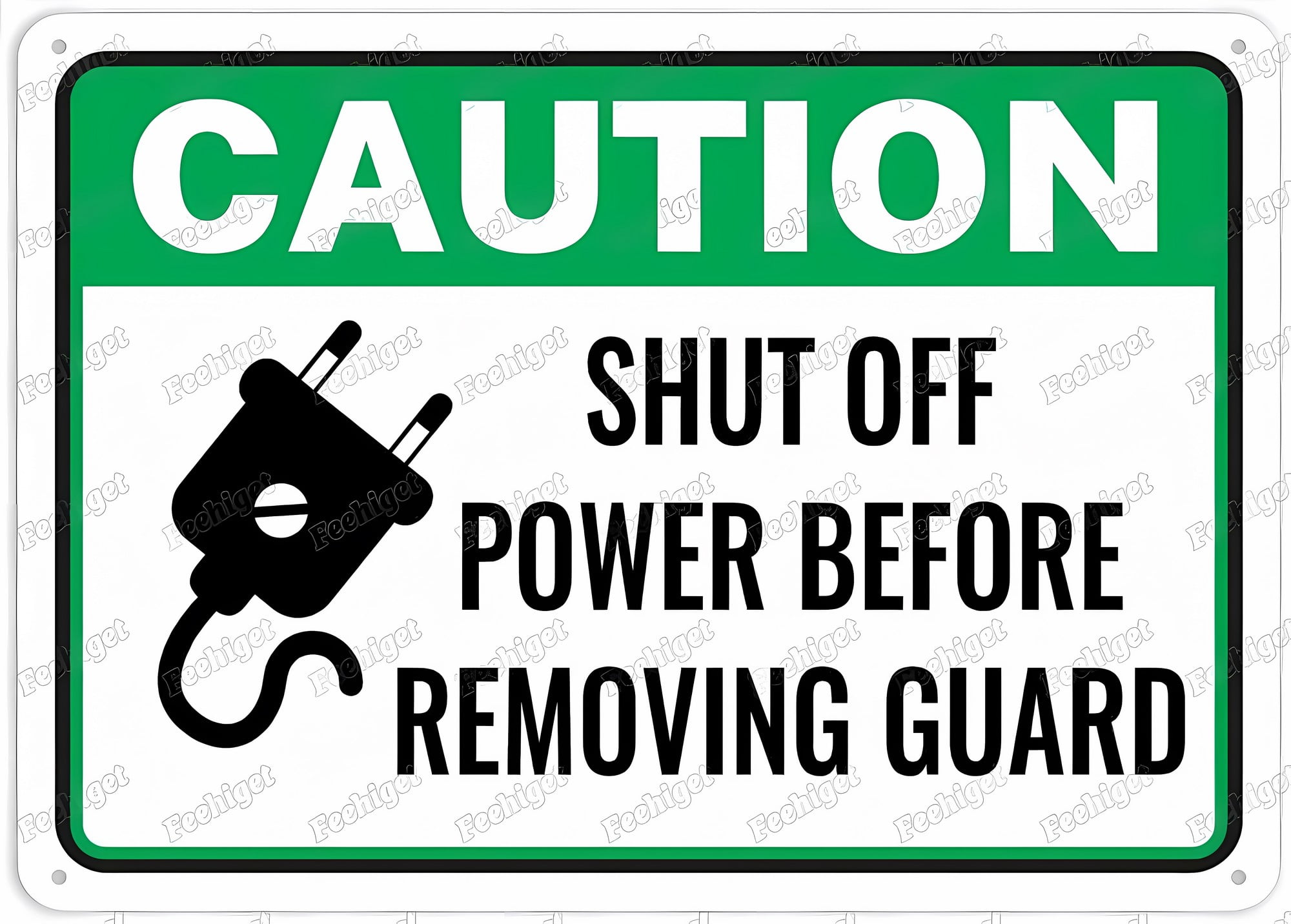 Caution Shut Off Power Before Removing Guard Retro Sign - 12×8 Inches ...