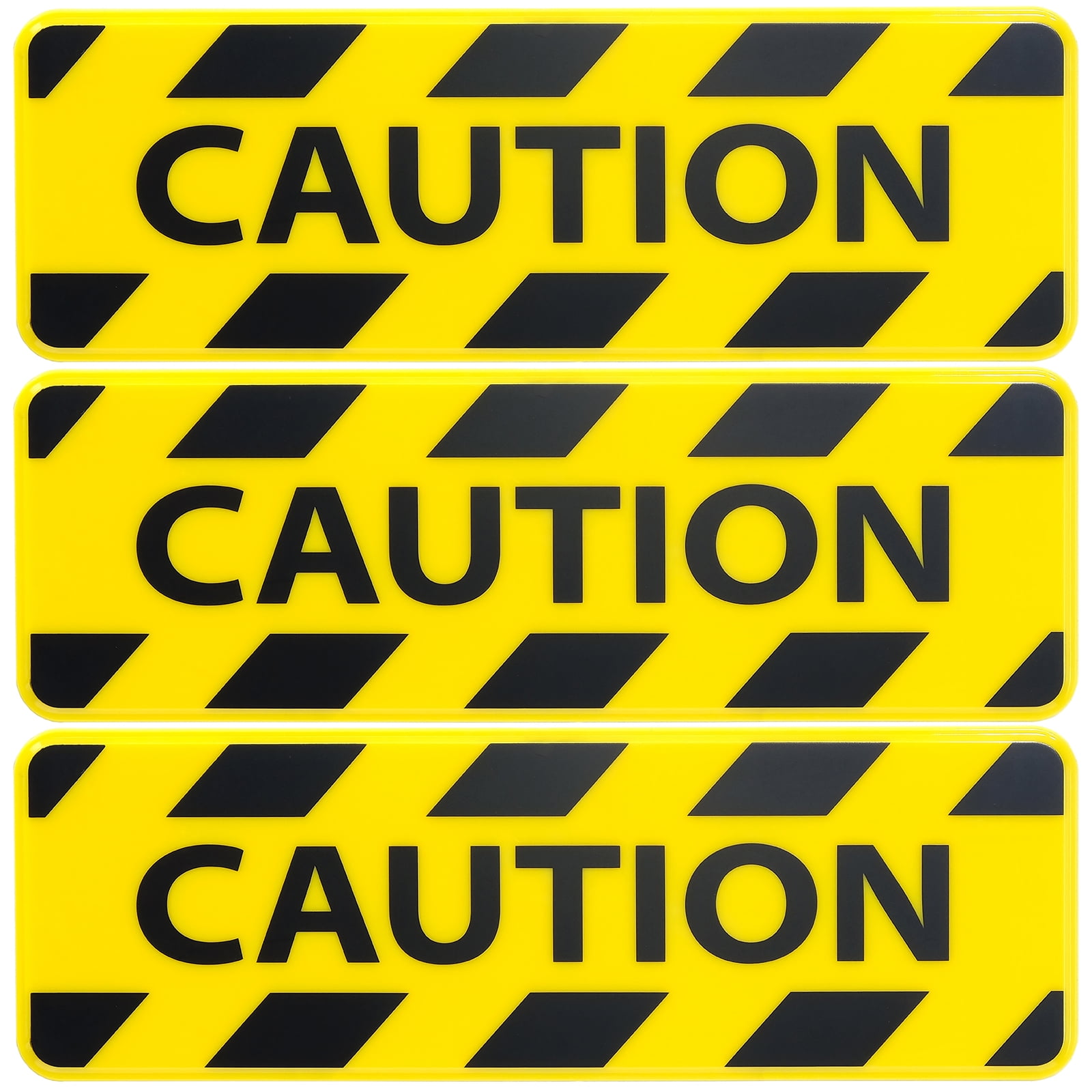 Caution Sign, 9x3", Yellow and Black Plastic Business Sign 3-Pack ...