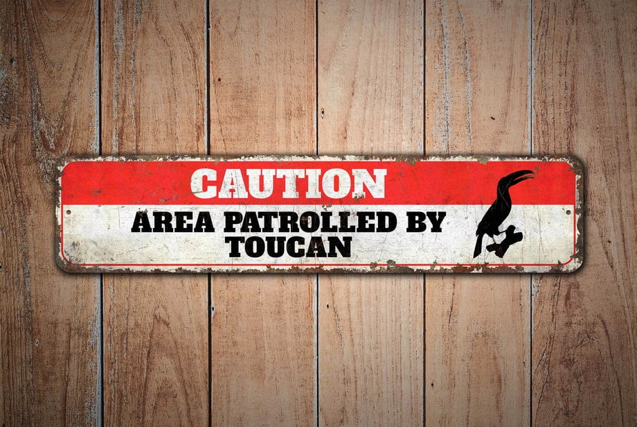 Caution Sign Caution Decor Toucan Sign Toucan Decor Beach House Sign ...