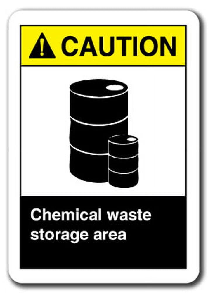 Caution Sign - Chemical Waste Storage Area 7"x10" Plastic Safety Sign ...