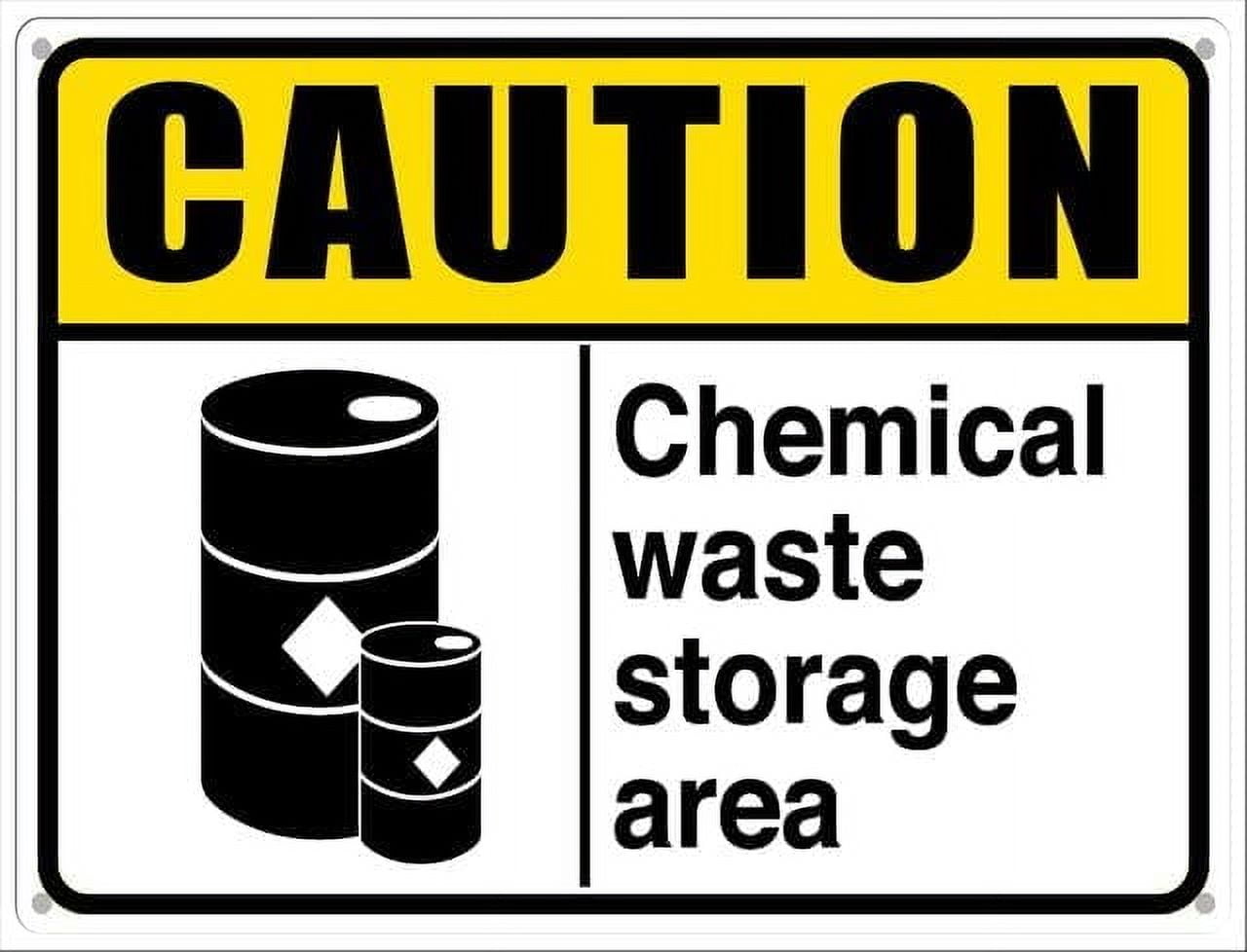 Caution Sign Chemical Waste Storage Area Aluminum Tin Sign For Home ...