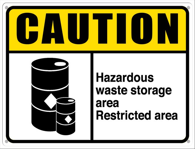 Caution Sign Hazardous Waste Storage Area Restricted Aluminum Tin Sign ...